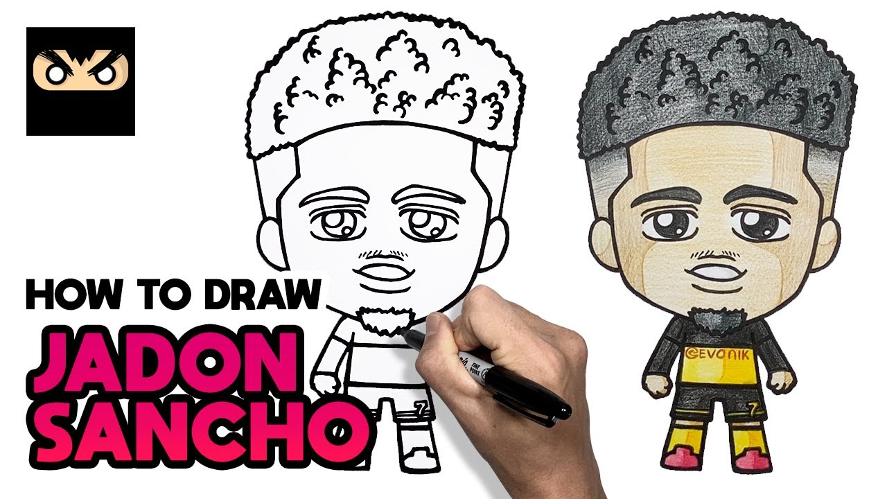 How to draw JADON SANCHO | BORUSSIA DORTMUND - 제이든 산초 그리기 | 보루시아 도르트문트 ...