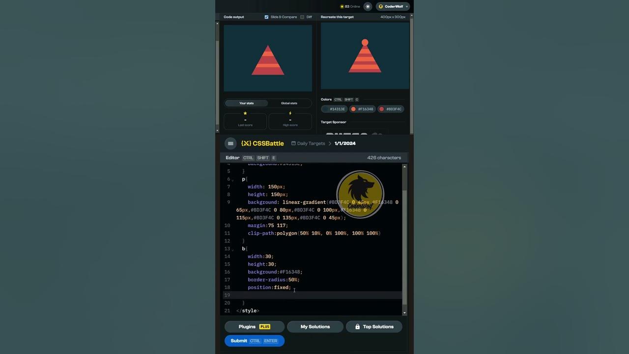Css Battle Solution 100 Daily Target 01th Jan 24 Challenge By Cssbattle Youtube