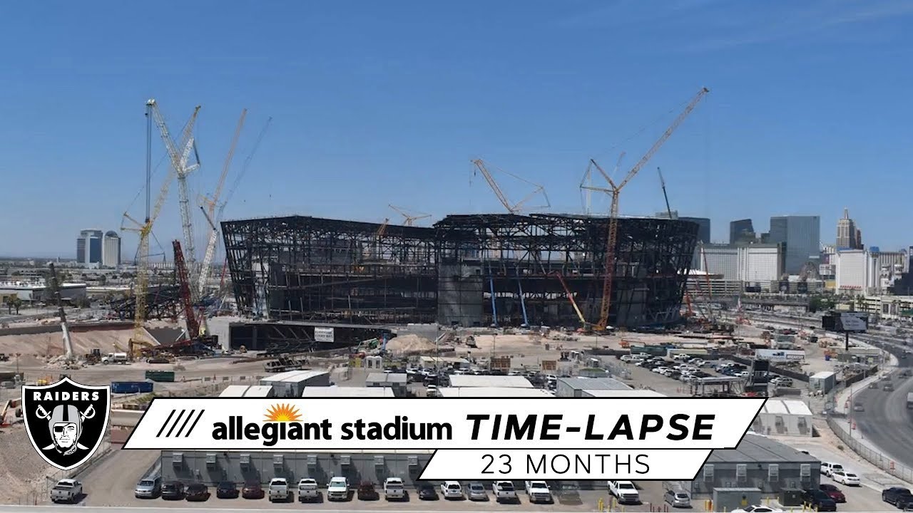 Allegiant Stadium Construction Time Lapse [23 months of work] | Raiders ...