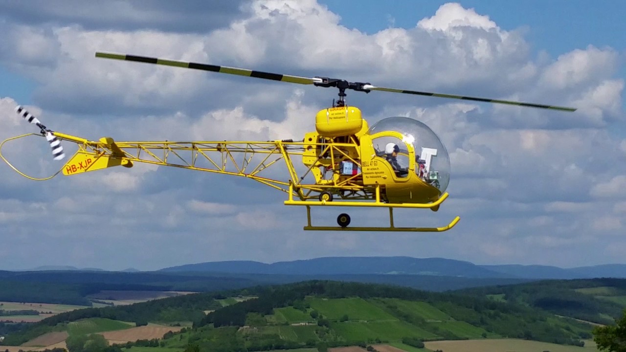Bell 47G Helicopter 2,50m Hammelburg - YouTube