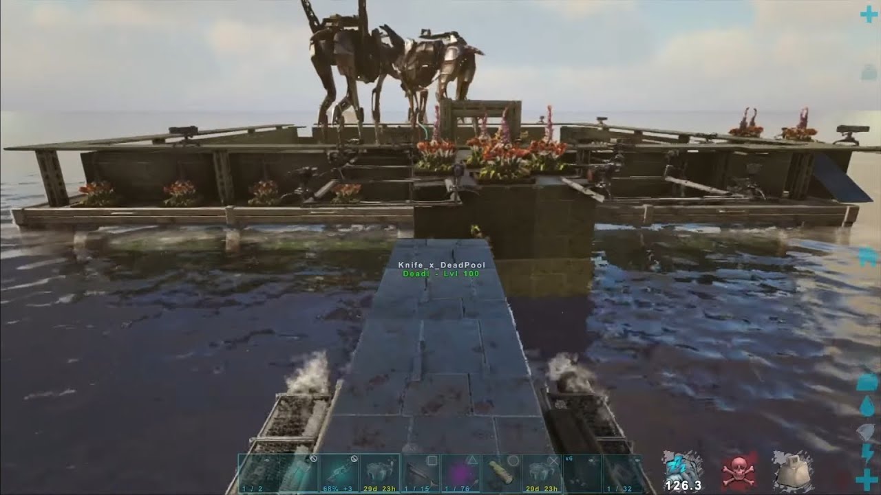 Ocean Platform Base Raid ARK Official PVP PS4 - YouTube