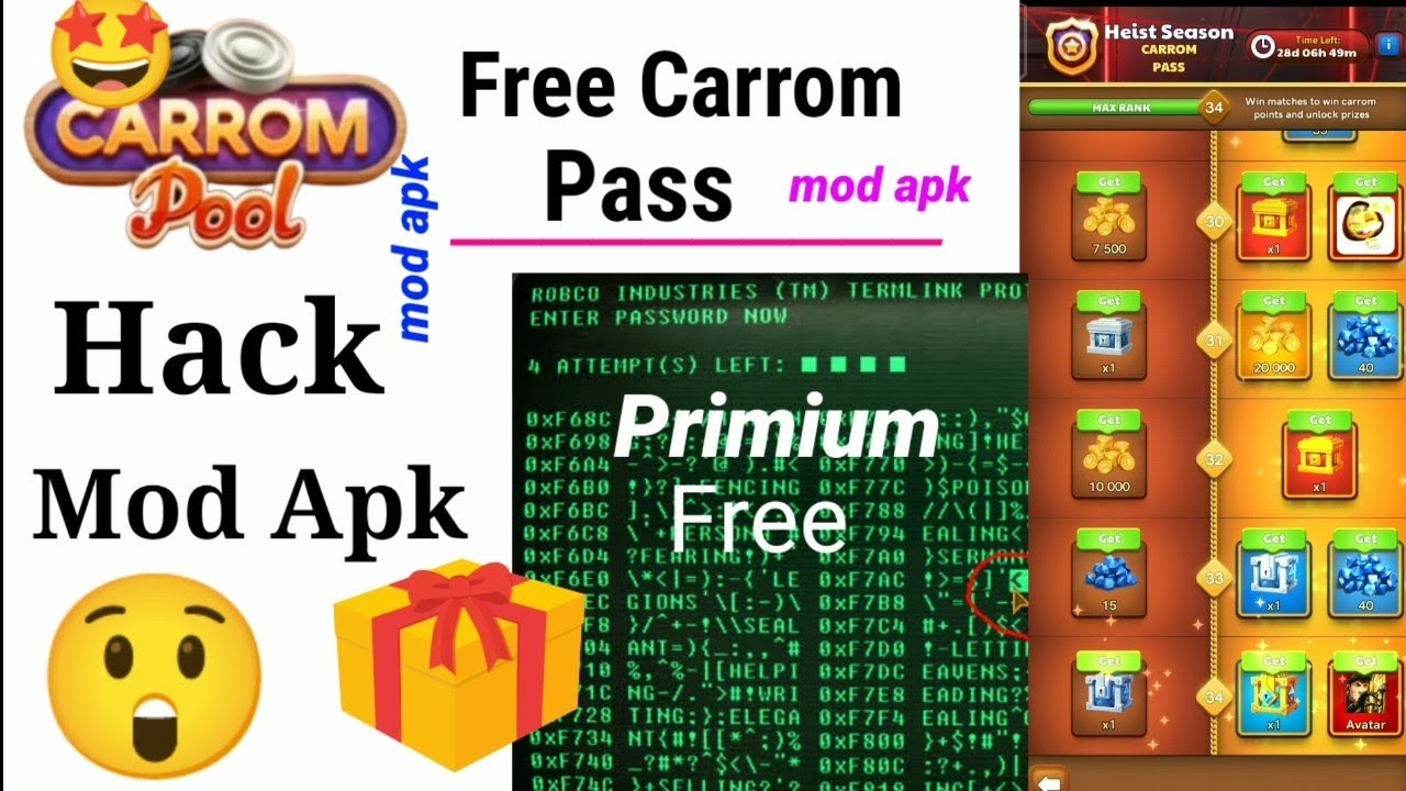 FREE Carrom Pass Mod Apk 🔥 Carrom Pool New Hack | How To Hack Free ...