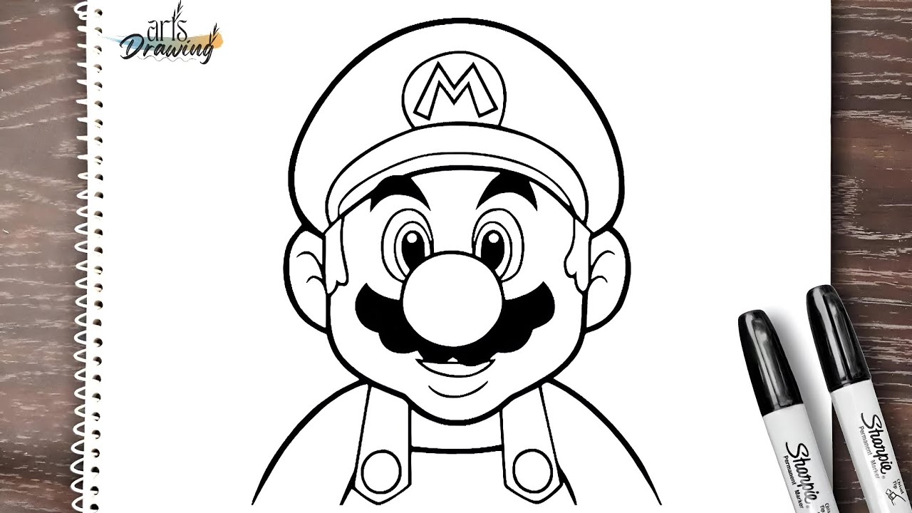 How to draw SUPER MARIO step by step - YouTube