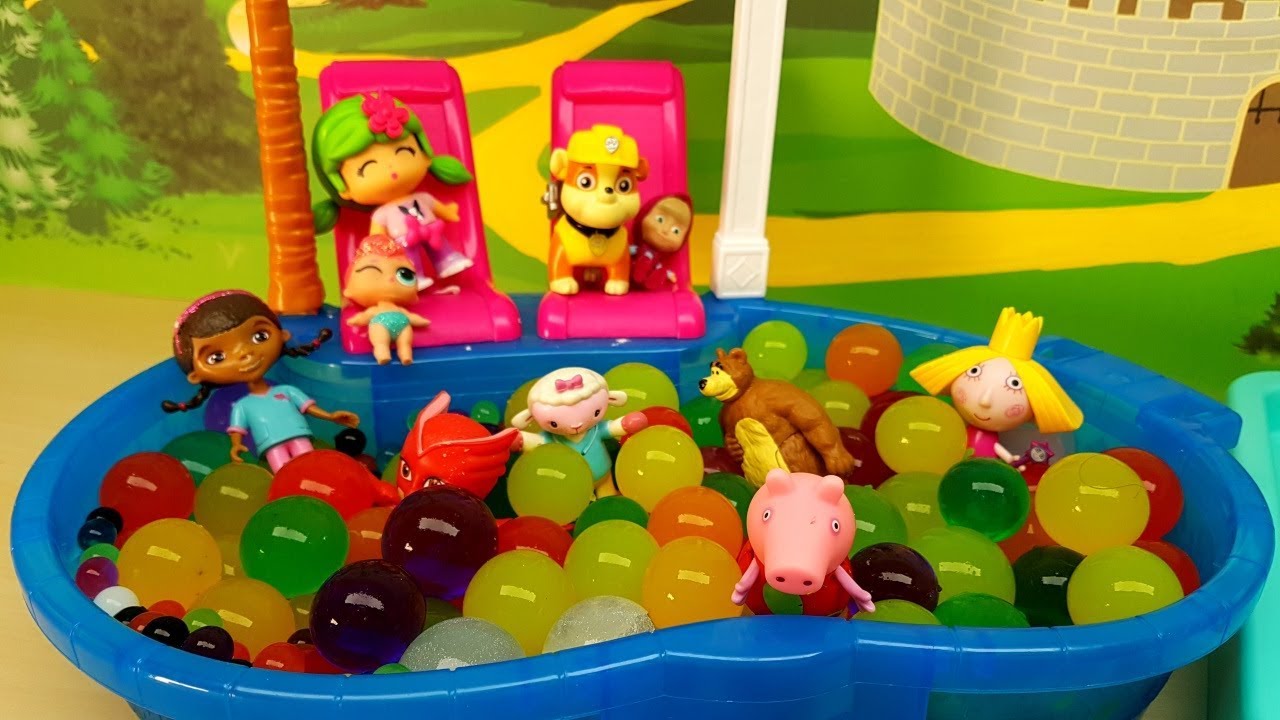 PARTY POOL CON I PJ MASKS I SUPER PIGIAMINI - Masha , Peppa con sabbia ...