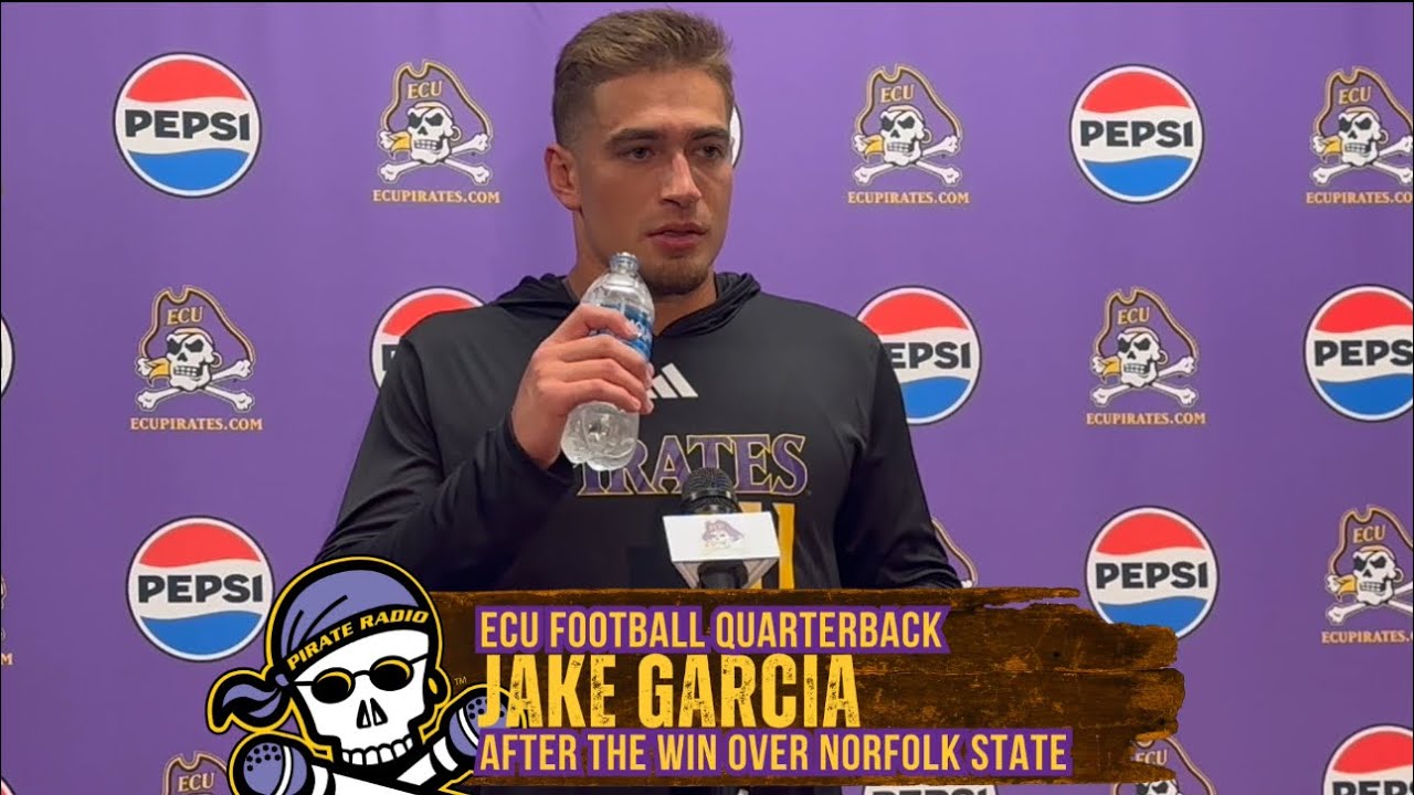 ECU Football QB Jake Garcia after the win over Norfolk State - YouTube