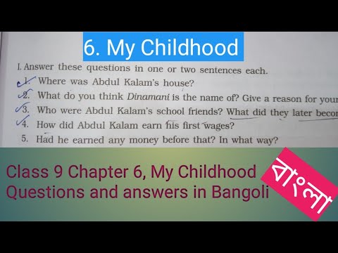 Class 9 English BEEHIVE Book chapter 6, MY CHILDHOOD questions answers ...