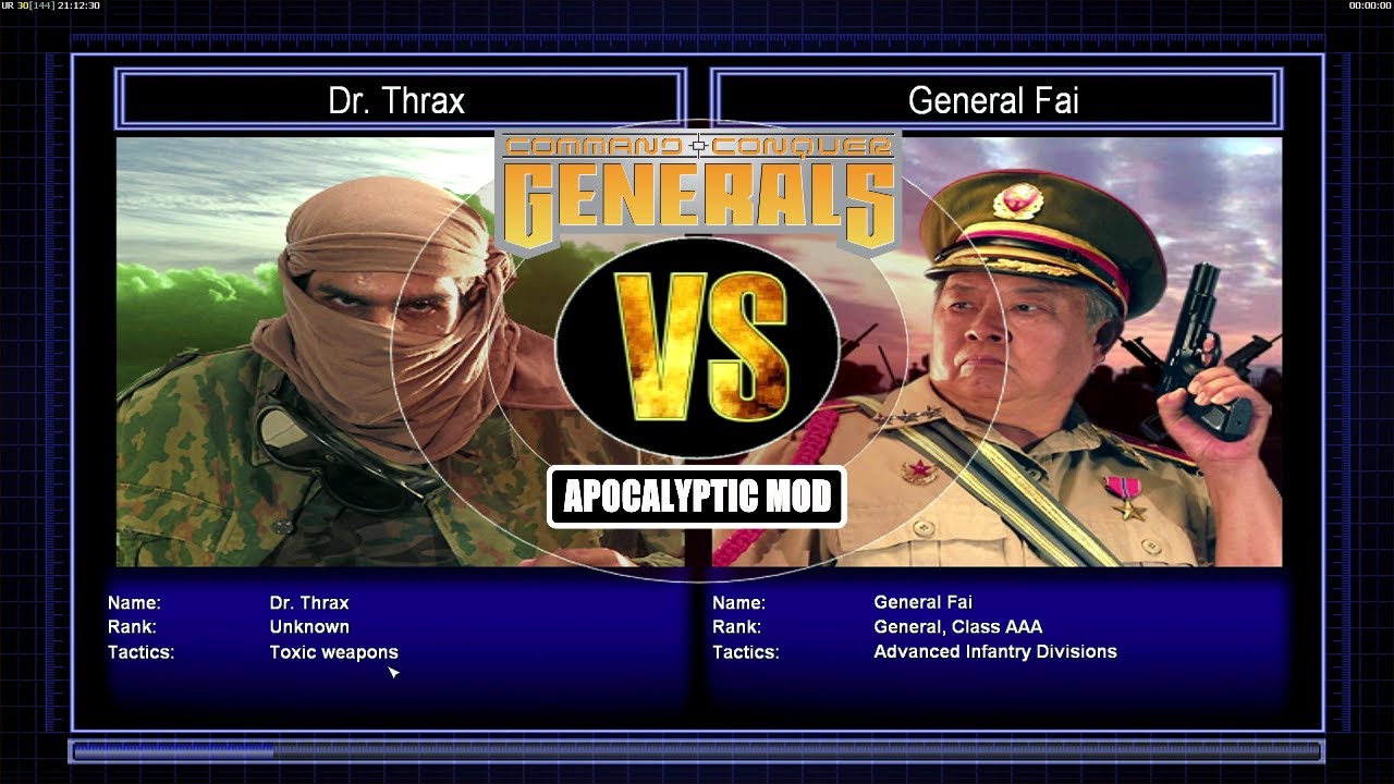 INFANTRY GENERAL CHALLENGE! C&C Generals Zero Hour APOCALYPTIC 2.2 ...