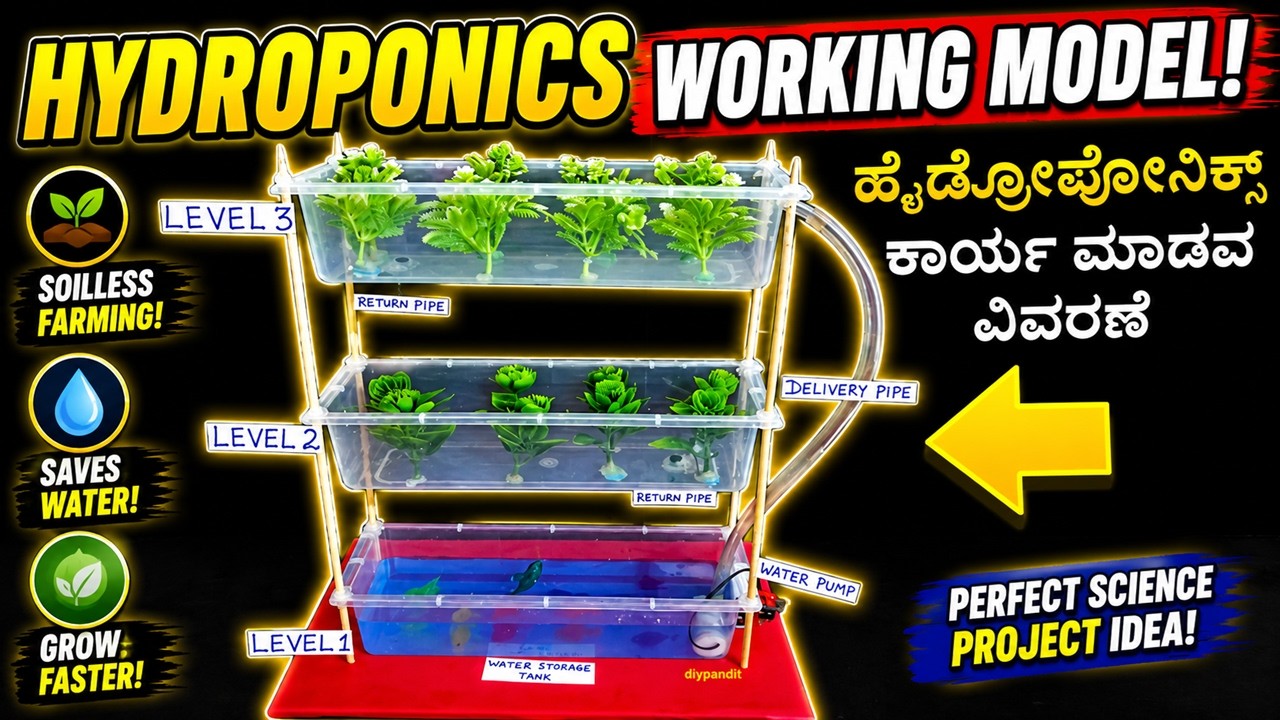 hydroponics working model explanation in kannada - vertical farming ...