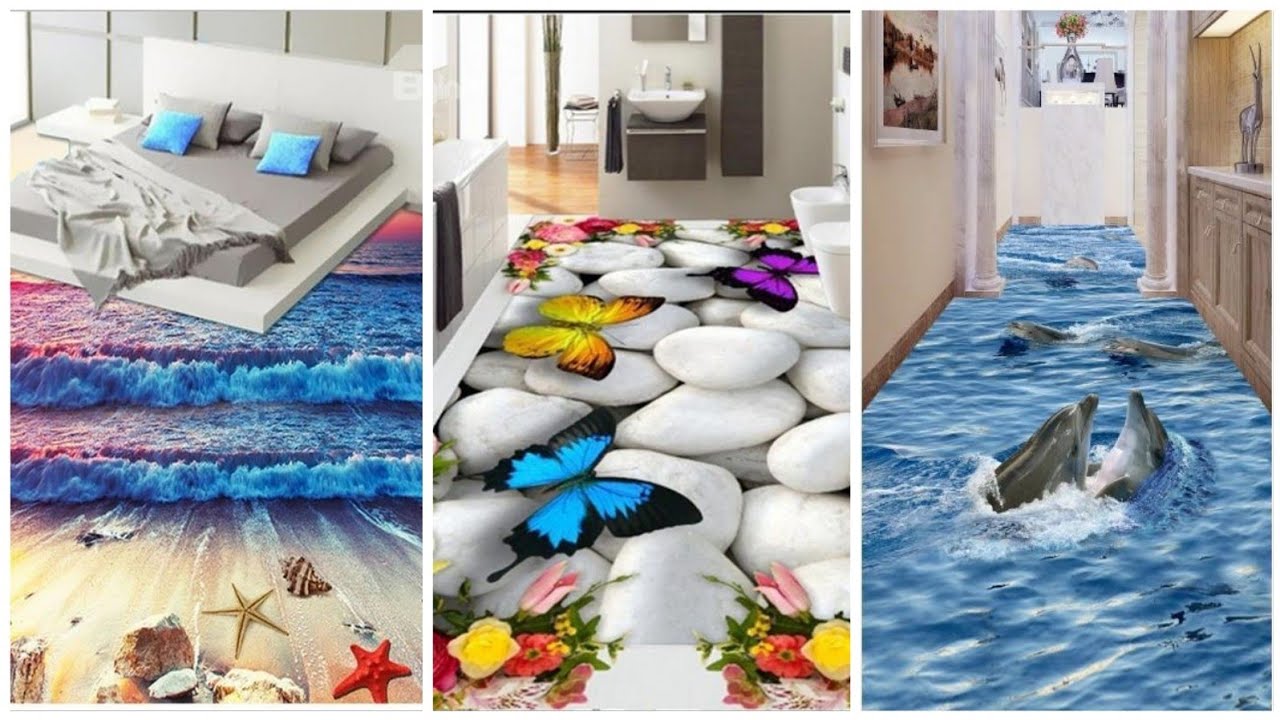 3D flool designs for bedroom, living room and kitchen || floor tiles ...
