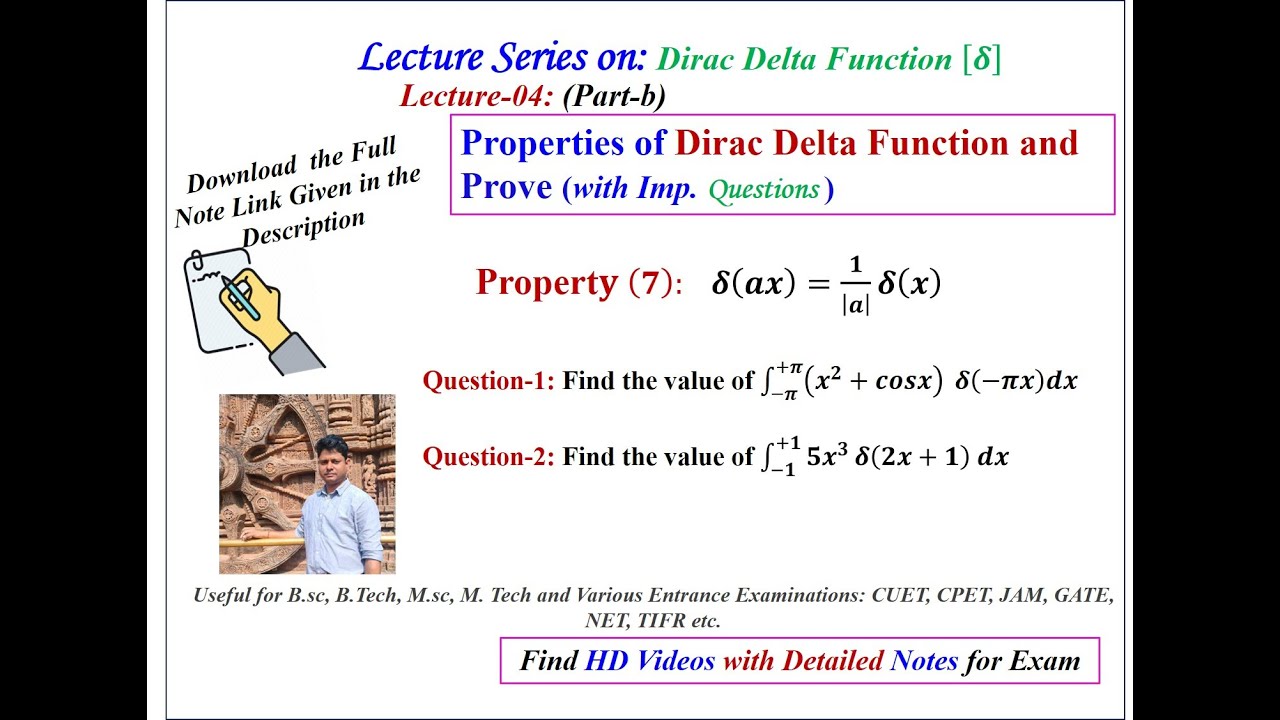 Lect-04 (Part-b): 𝑷𝒓𝒐𝒑𝒆𝒓𝒕𝒊𝒆𝒔 𝒐𝒇 𝑫𝒊𝒓𝒂𝒄 𝑫𝒆𝒍𝒕𝒂 𝑭𝒖𝒏𝒄𝒕𝒊𝒐𝒏 𝒂𝒏𝒅 𝑷𝒓𝒐𝒗𝒆 (𝒘𝒊𝒕𝒉 ...