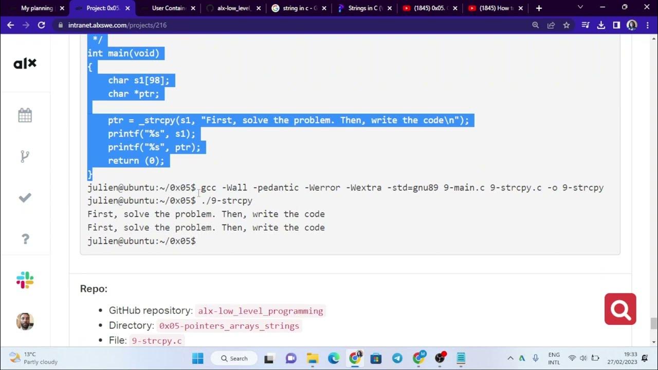 0x05 C Pointers Arrays And Strings 9 Strcpy Youtube