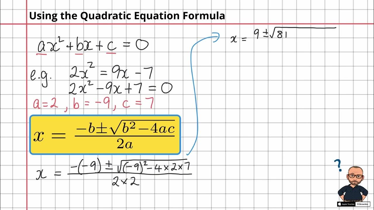 Quadratic Equation Formula Example with Rearranging - YouTube