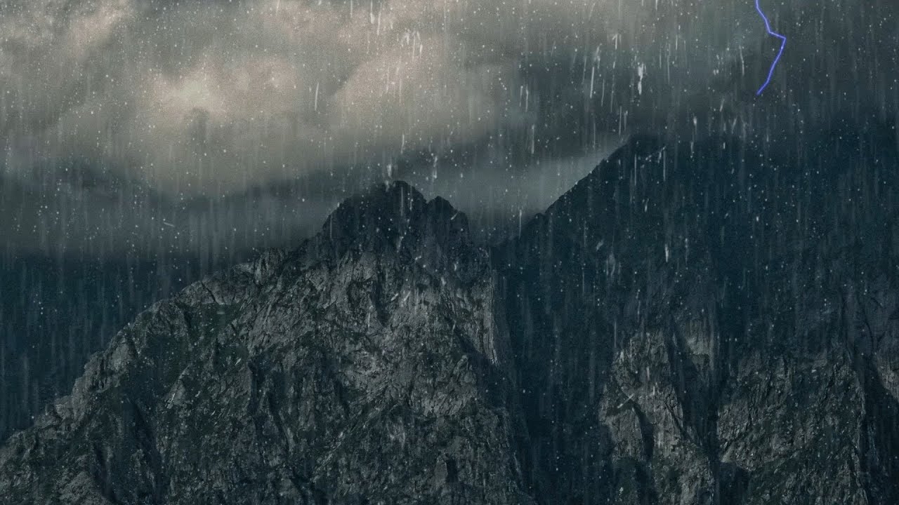 Strong wind & Heavy Thunderstorm Sounds | Relaxing Rain, Thunder ...