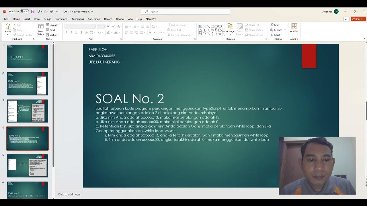 TUGAS 1 PEMROGRAMAN BERBASIS PERANGKAT BERGERAK 043346055 - YouTube