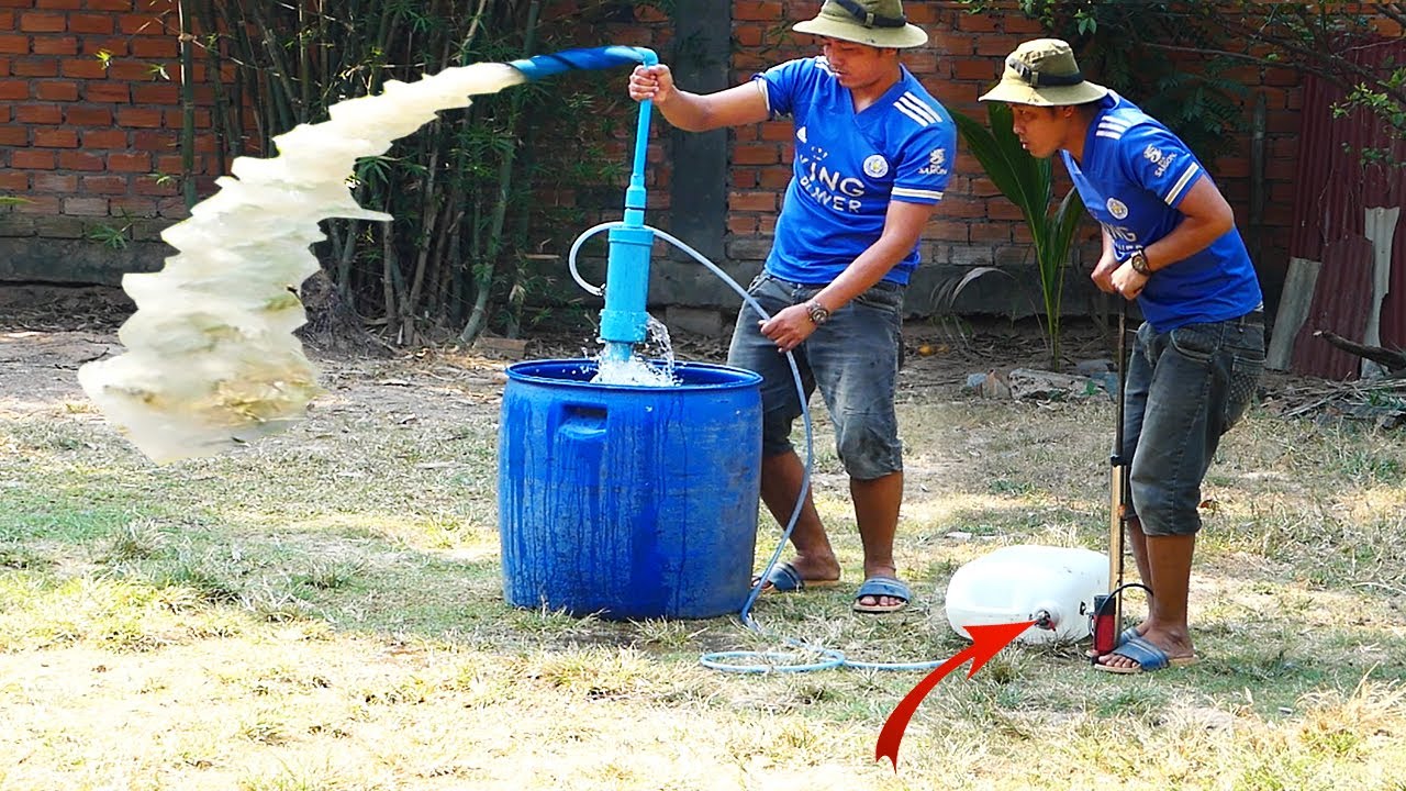 Free Energy By using air to Pull Water สูบน้ำโดยไม่ใช้ปั้ม งบแค่150บ ...