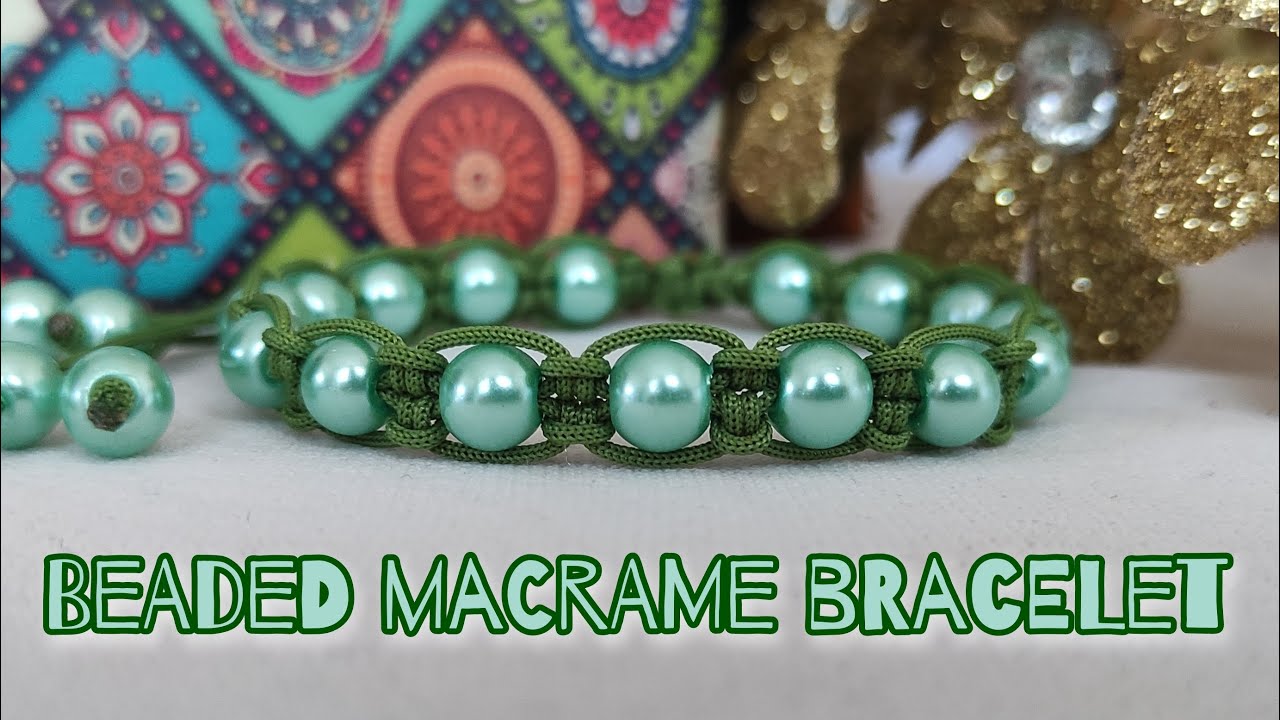 Beaded macrame bracelet /How to make a macrame bracelet? / DIY - YouTube