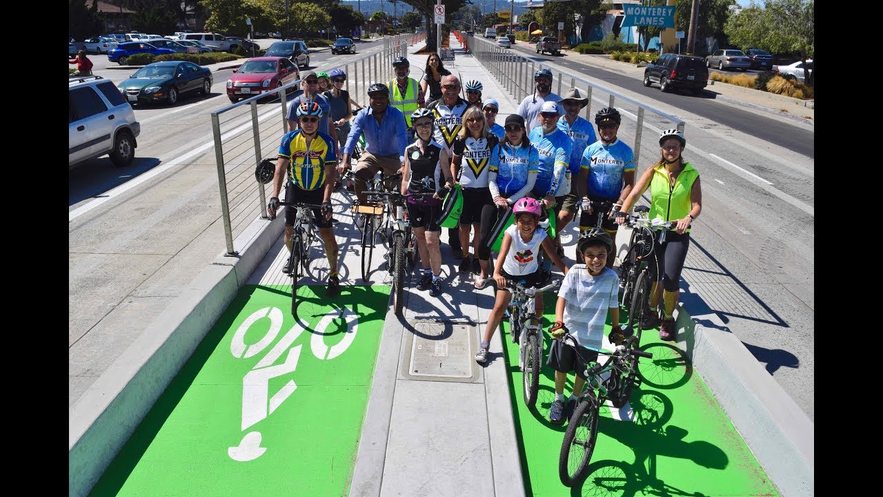 New Bike Lanes and Ped Improvements in Monterey - YouTube