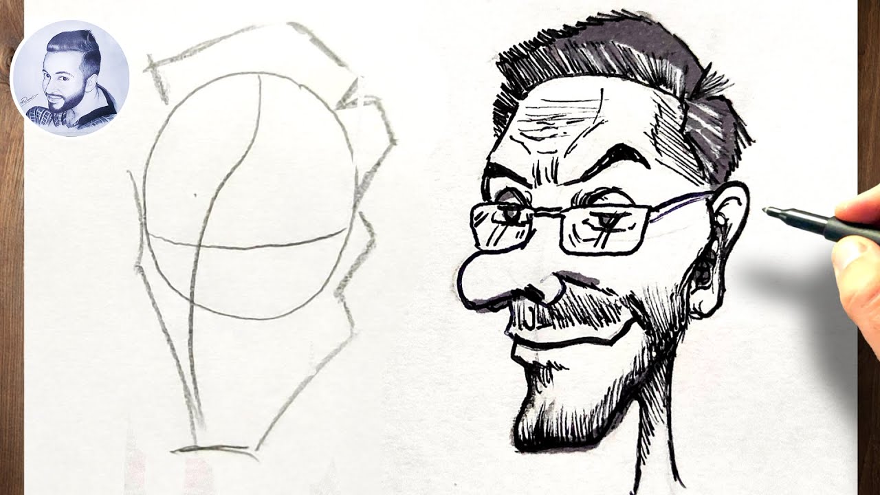 Comment dessiner une caricature facile - YouTube