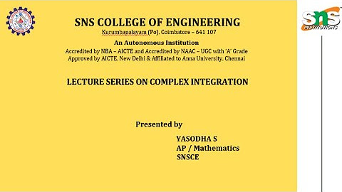 Lecture Series | Complex Analysis And Laplace Transforms |SNS Institutitons - YouTube