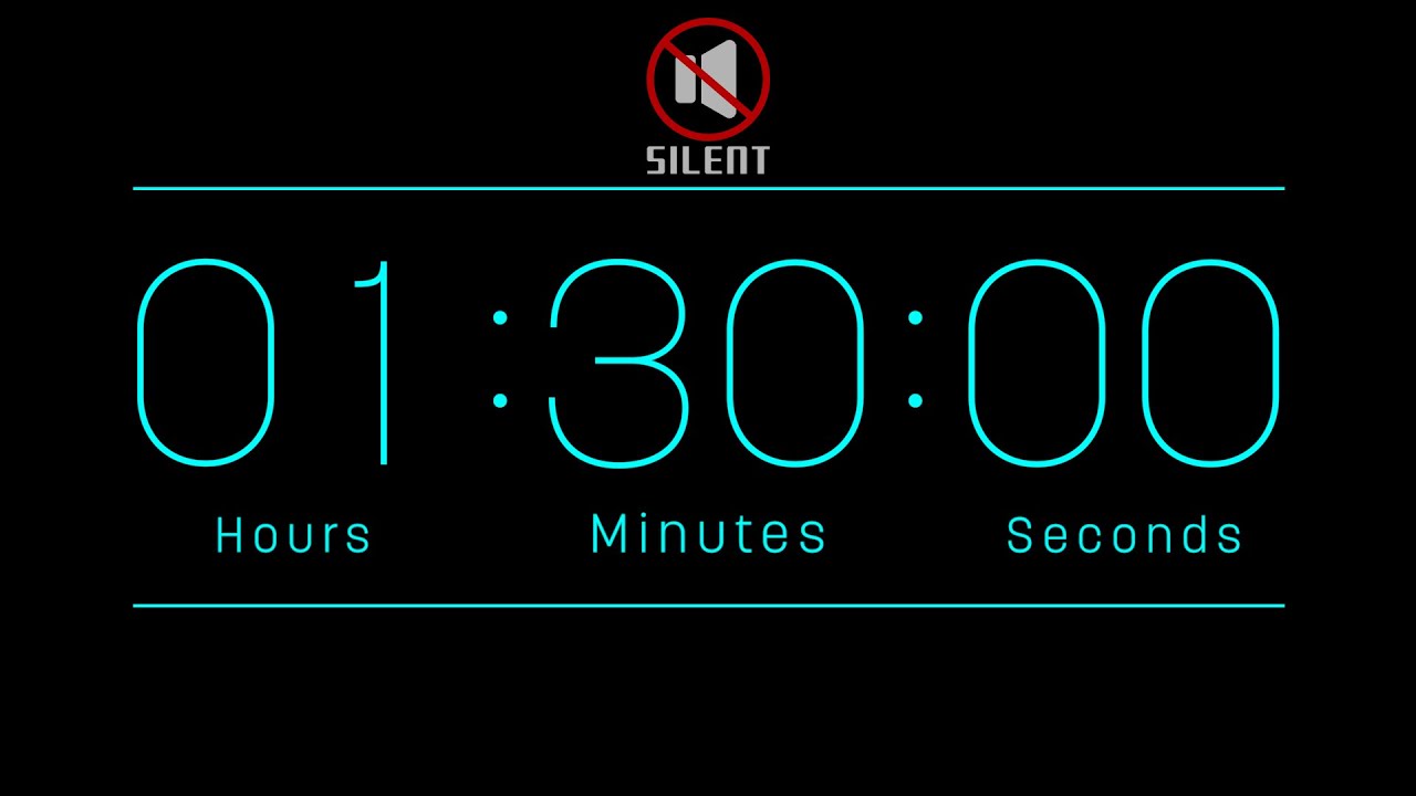 SILENT - 1 Hour and 30 Minute Countdown Timer with Chapters - Badge ...