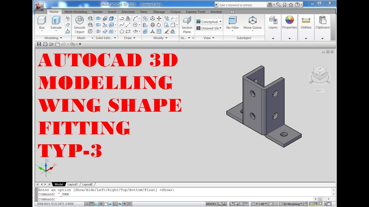 AUTOCAD 3D, How to drawing wing shape fitting typical 3, autocad ...