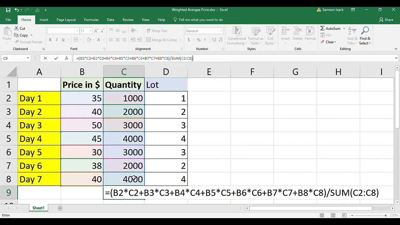 Excel How To Find Weighted Average In Excel Weighted Average Of Price excel-how-to-find-weighted-average-in-excel-weighted-average-of-price