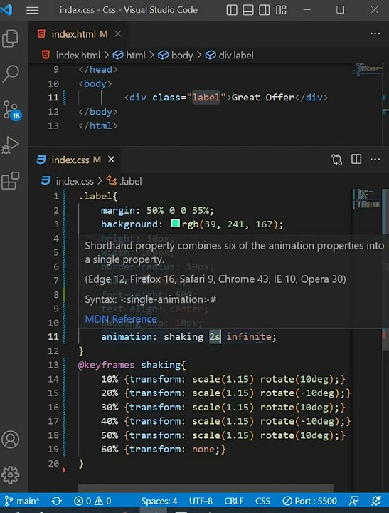 Shaking Effect Animation in Css - YouTube