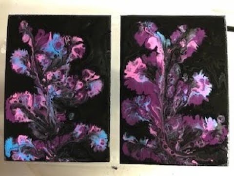 (48) How to do a String Acrylic Pour a different way. - YouTube