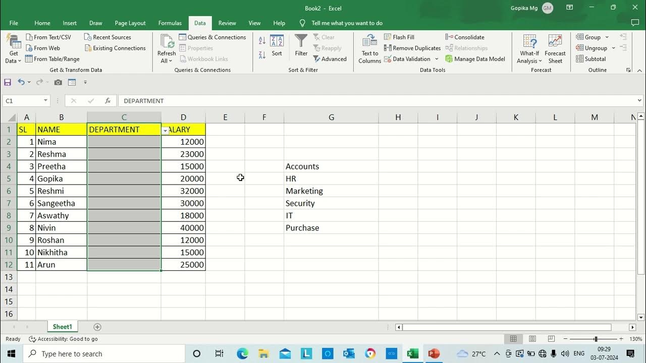 ms excel Data validation#excel #microsoftoffice #exceltips #msoffice #spreadsheetsoftware - YouTube