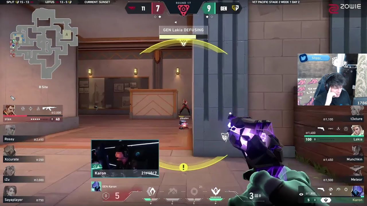 GEN Karon Thrifty Ace with Sheriff Only Against T1 | VCT Valorant Stage ...