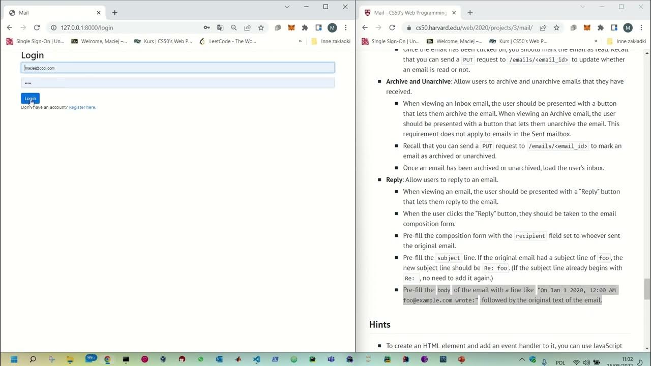 Project3 Mail | CS50’s Web Programming with Python and JavaScript - YouTube
