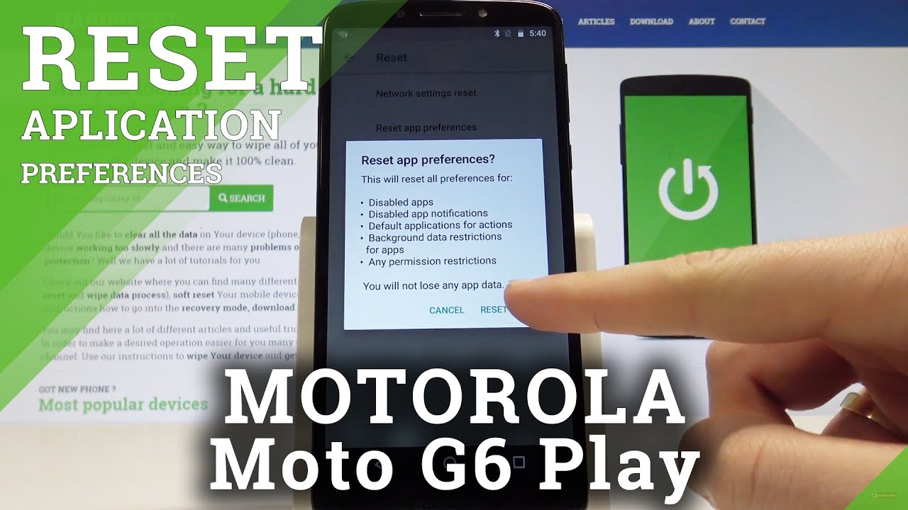 How to Reset Apps Configuration in MOTOROLA Moto G6 Play - Reset App ...