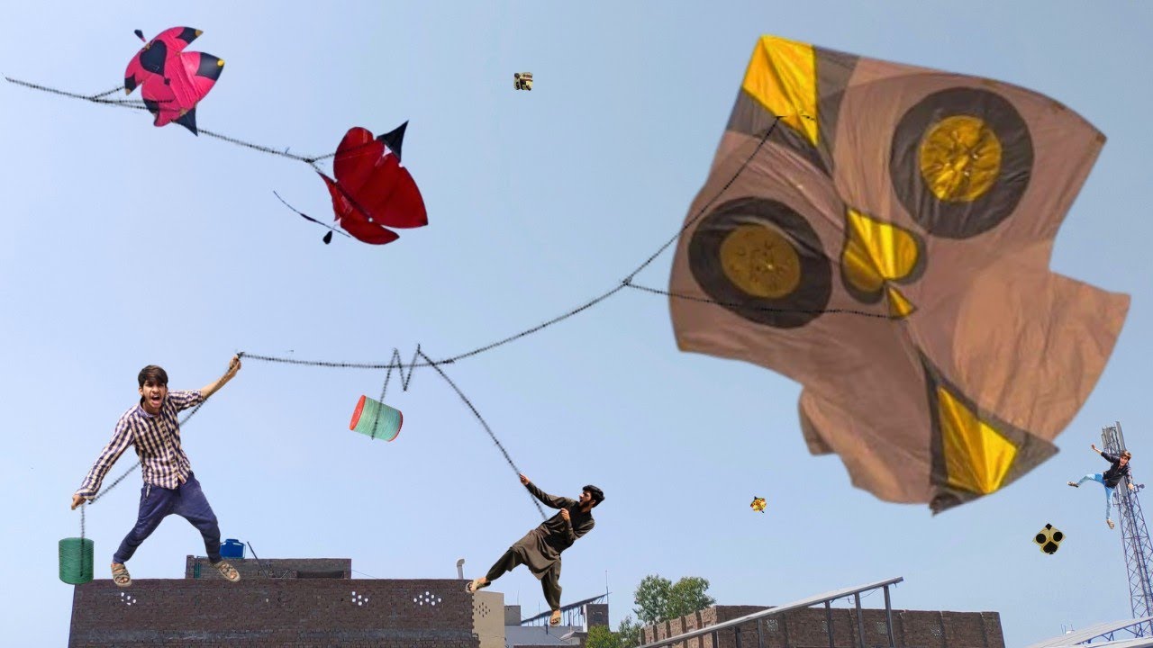 10 Tawa Kite Flying Challenge & Catch New Trick With Ganti Peecha ...