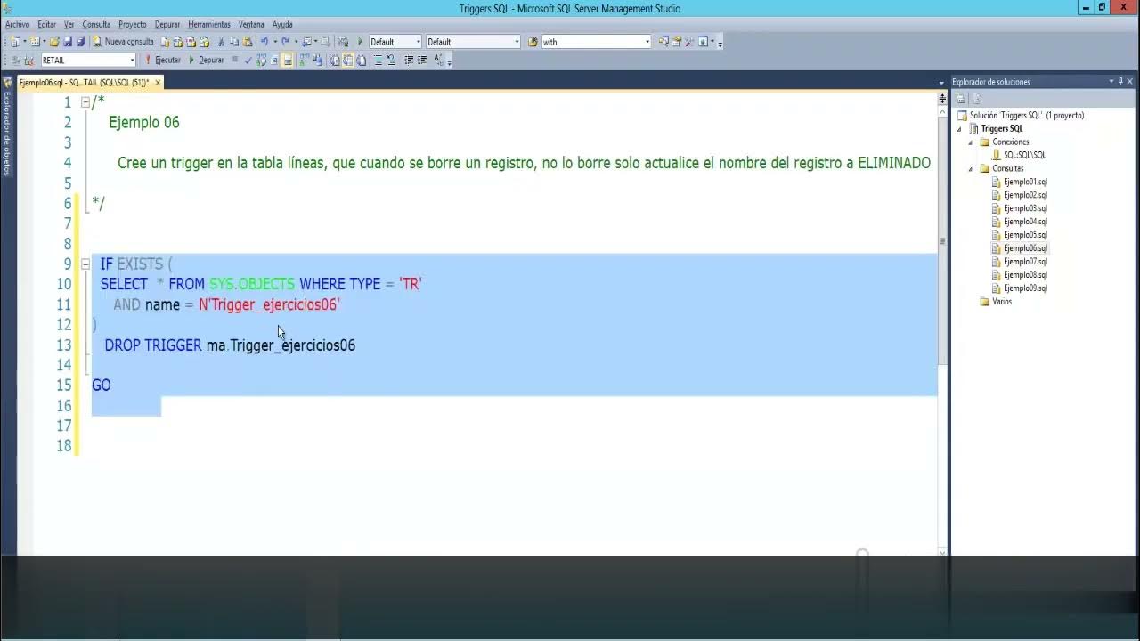 9.09. Disparadores - Triggers SQL -Laboratorio - Ejemplo06 - YouTube