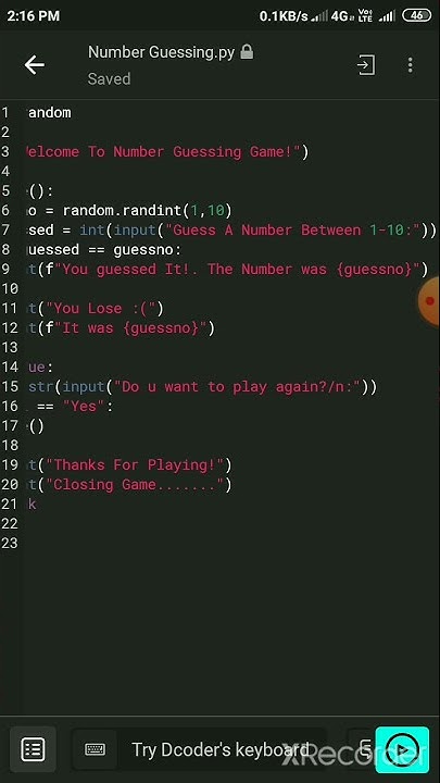 Python Number Guessing Game #python3 #miniprojects #shorts - YouTube