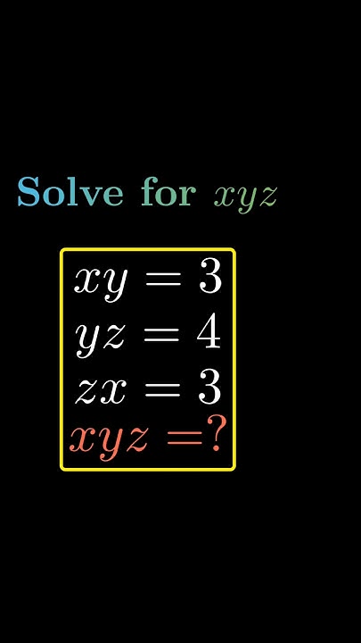 solve for xyz? - YouTube