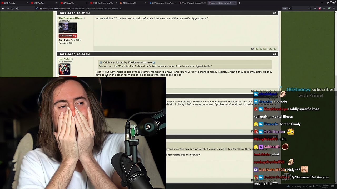 Asmongold suffers emotional damage after reading a message - YouTube