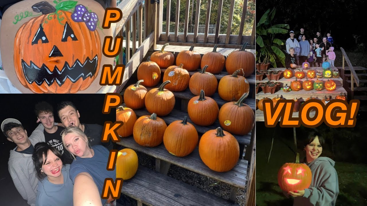 PUMPKIN CARVING VLOG🎃*LOL* - YouTube