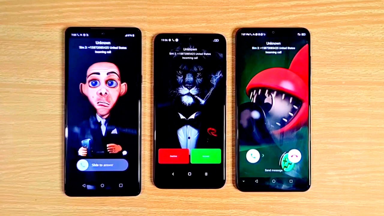 Three Phone brand with Custom black Dialer incoming call - YouTube