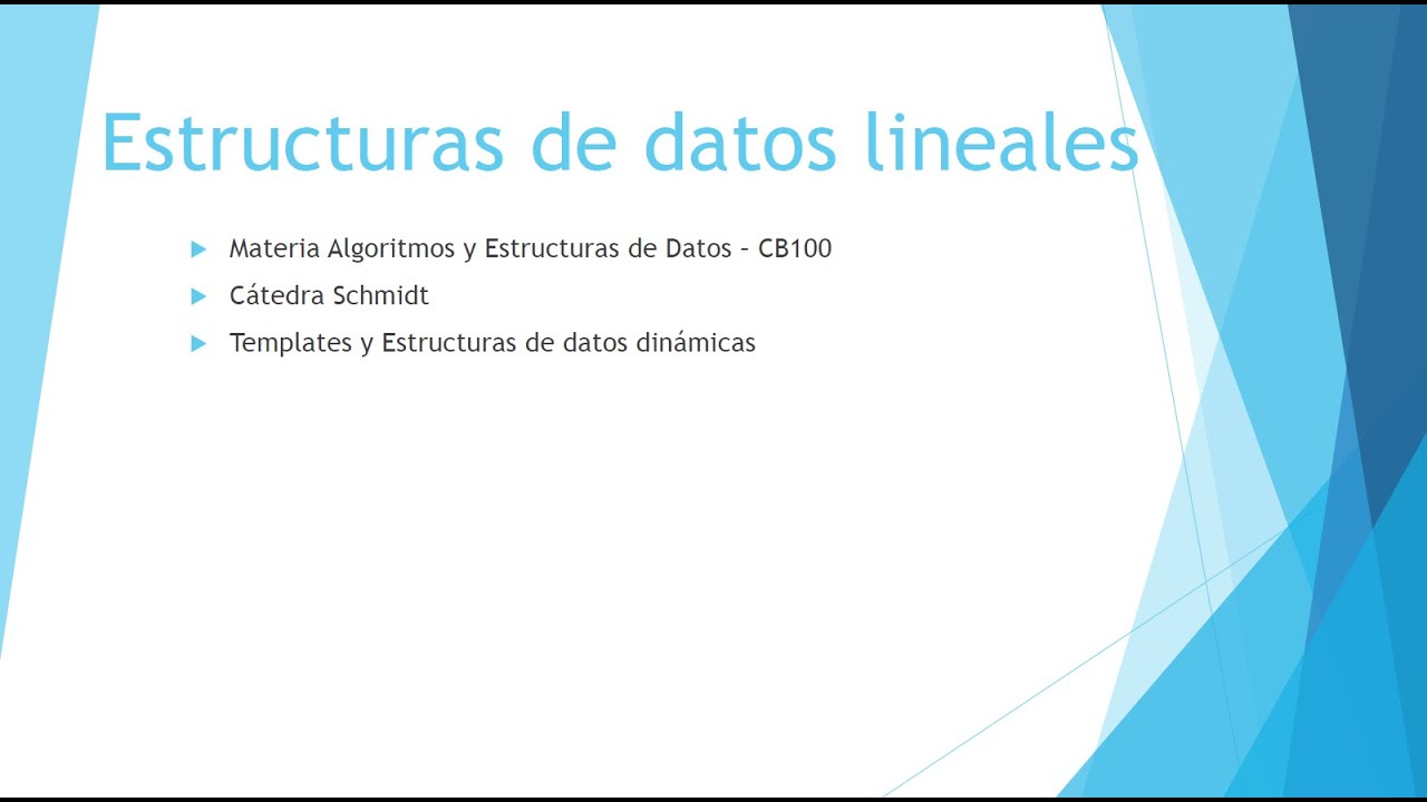 2025 - 1C - Jueves - Semana 6 - Clase 10 - Estructuras lineales - YouTube