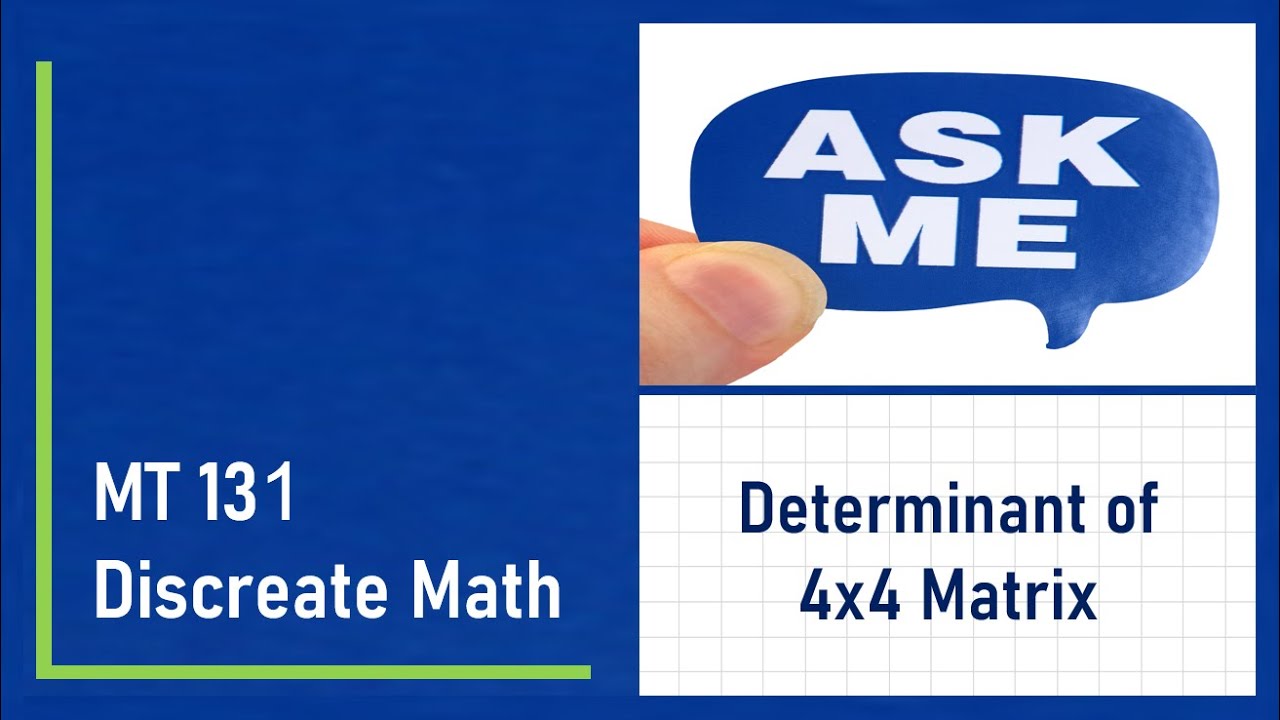 Determinant of 4x4 Matrix - YouTube