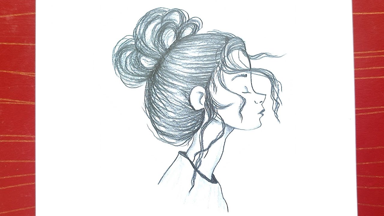 Sad girl side Face sketch ||Step by step drawing tutorial For Beginners ...