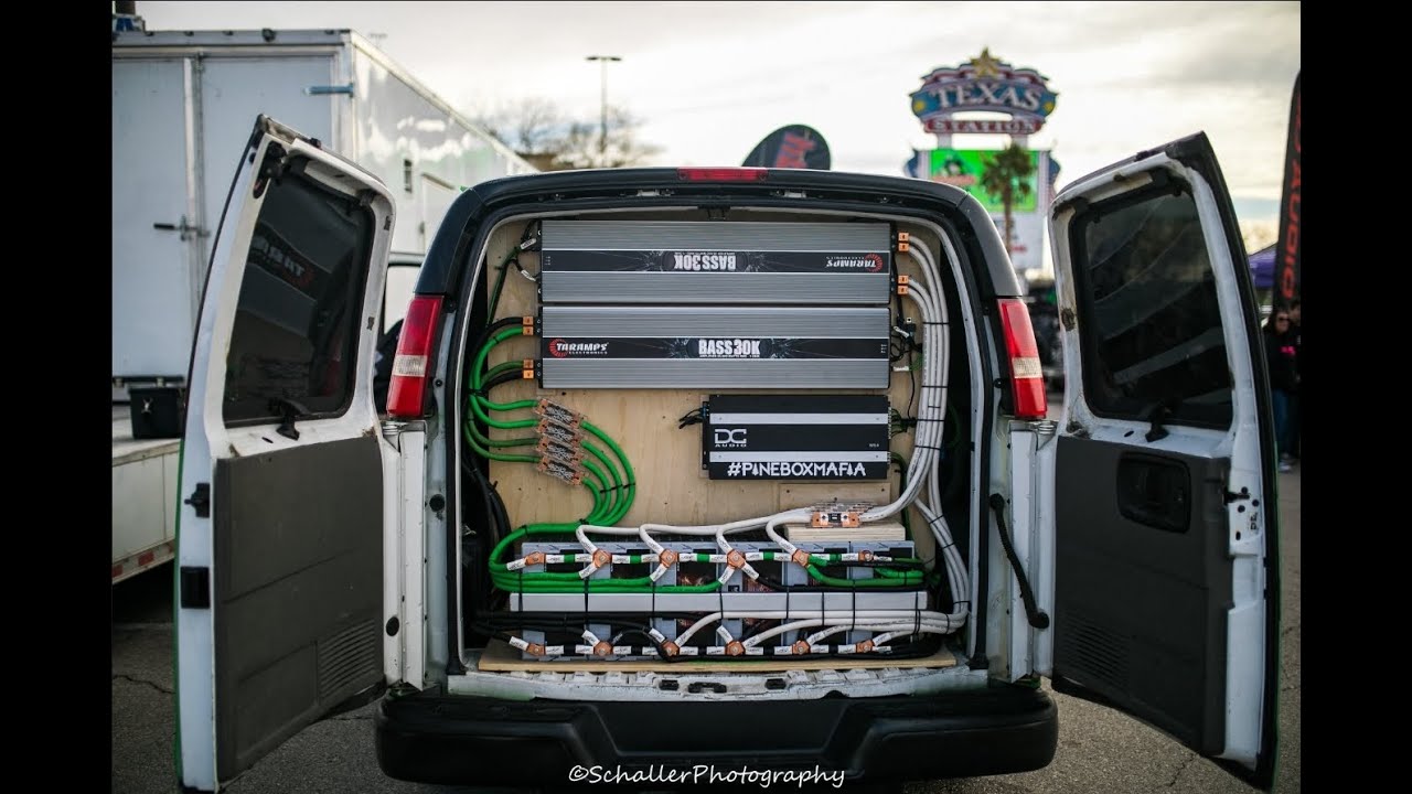 CES 2019 - Jeff's DC Audio Van - 24 DC 12s on 2 Taramp 30ks ! - YouTube