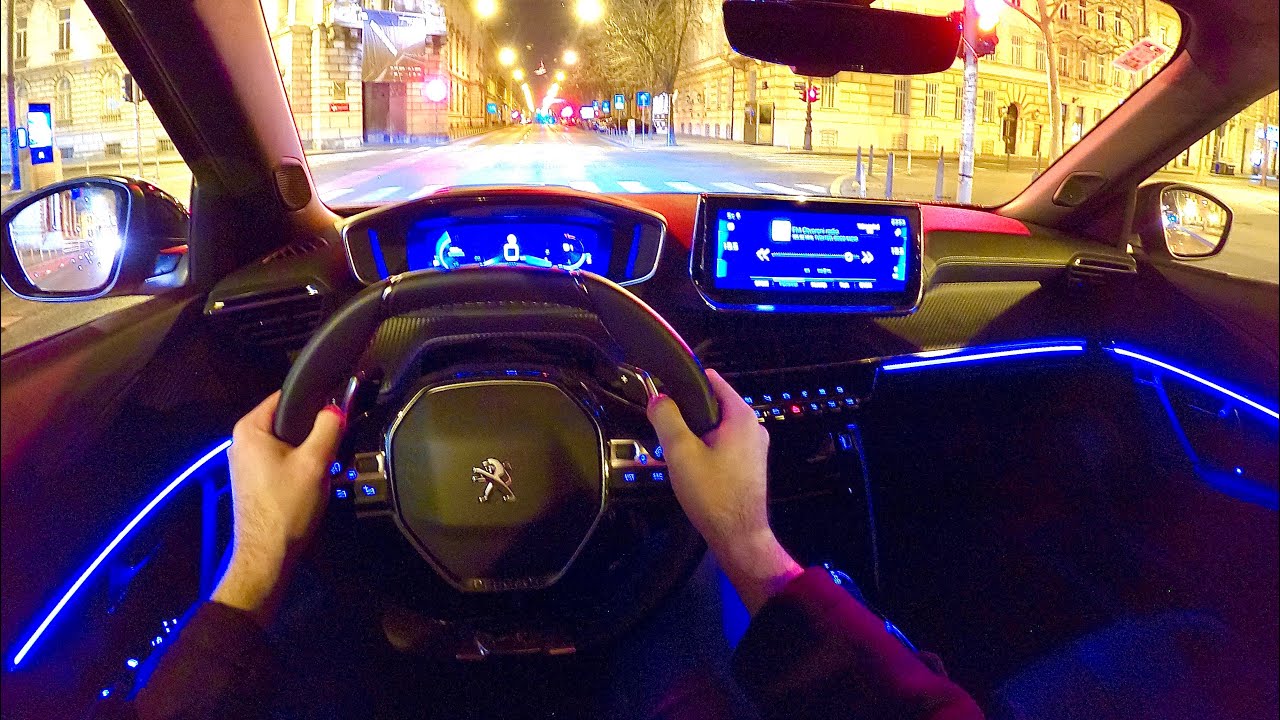 PEUGEOT 2008 (2020) - night POV TEST drive Blue HDi130 EAT8 DRIVING ...
