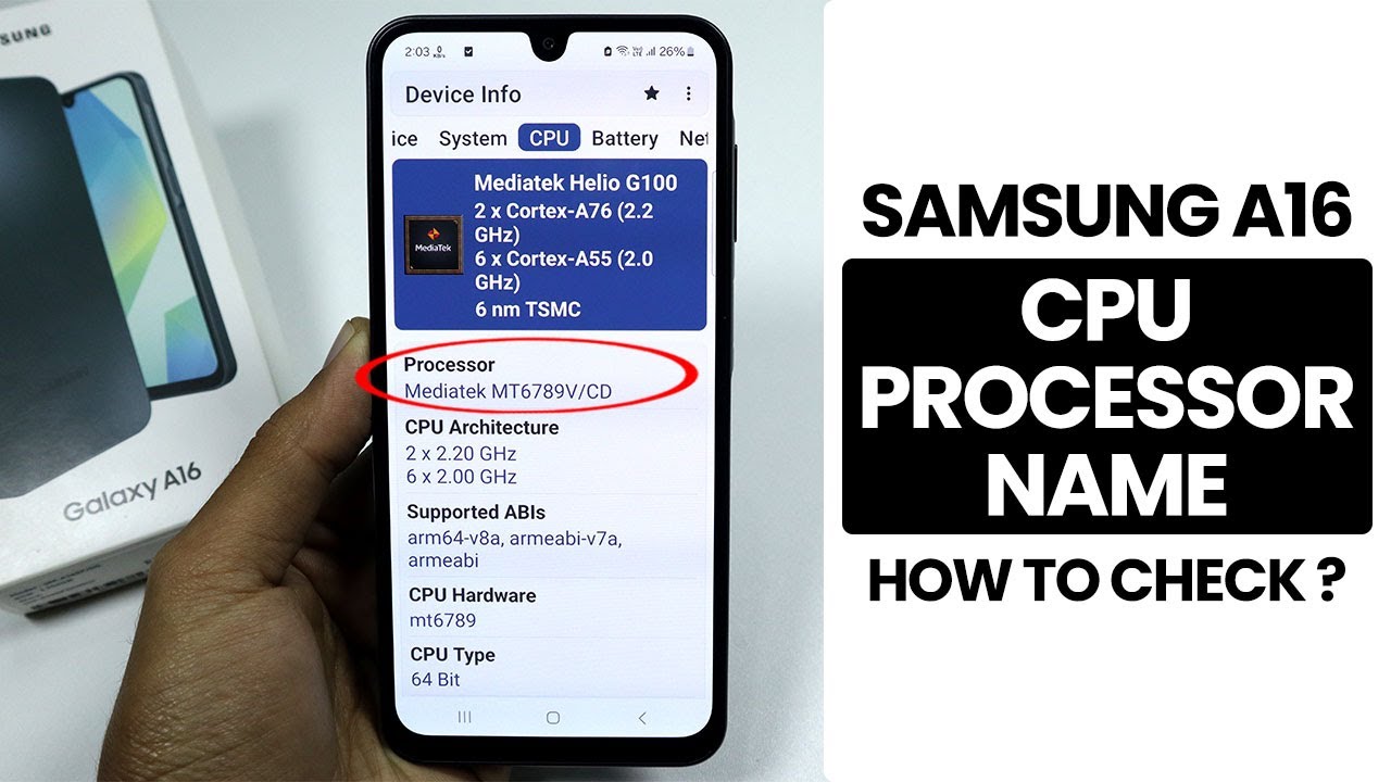 How to Check CPU/Processor Name In Samsung A16 - YouTube