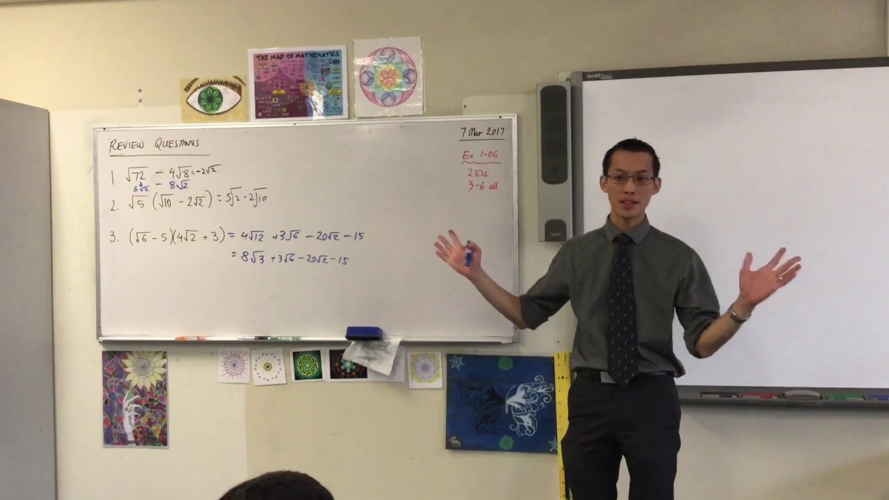 Y10 Review Questions: Manipulating Surds - YouTube