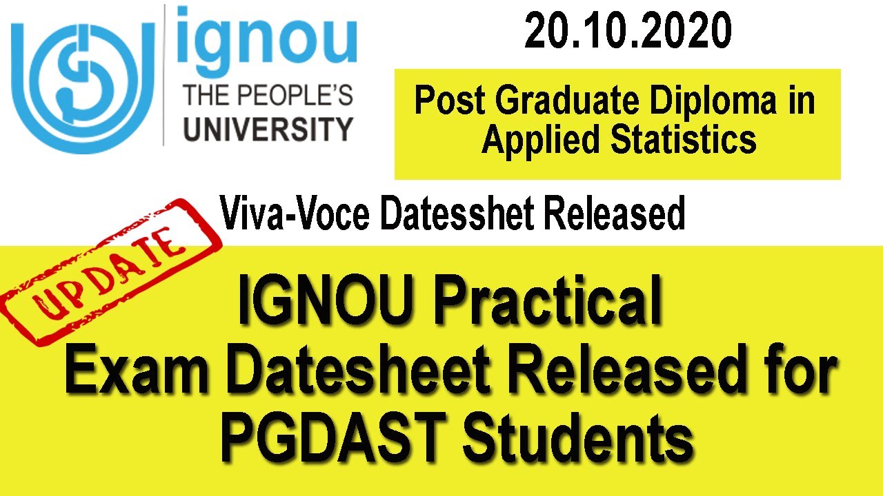 Ignou New Notification Release for PGDAST Students - YouTube