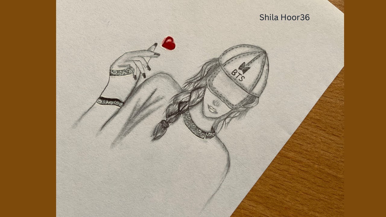 Cute girl drawing || How to draw a girl with wearing cap 🧢 || pencil ...