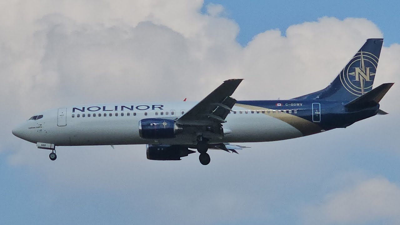 737 CLASSIC!!!! Nolinor Aviation Boeing 737-4Y0 Landing On Runway 31 # ...