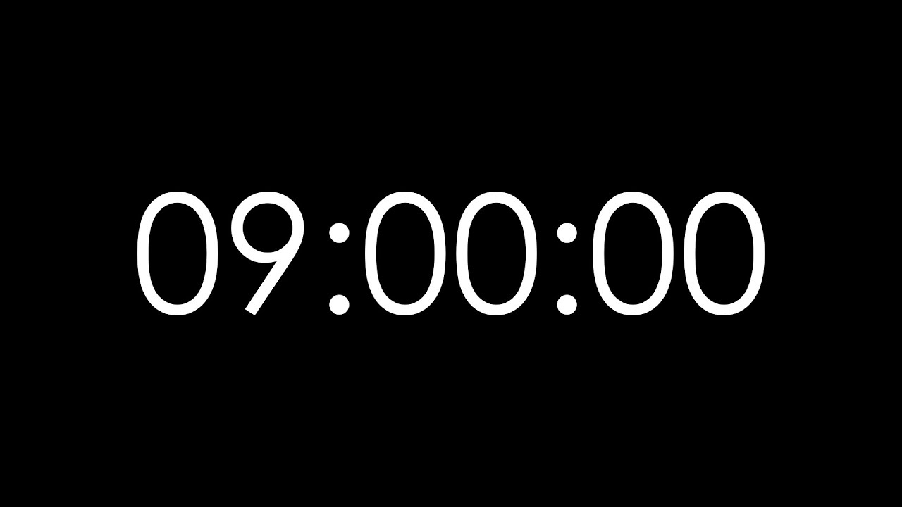 9 Hour Timer - Minimal Countdown Timer [Dark Theme] - YouTube